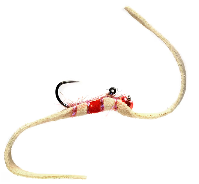 Fulling Mill Balanced Leech Shammy Rainbow Flesh 3.0mm Red Spot | Jig ...