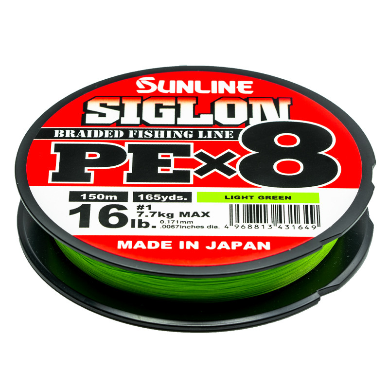 Sunline Siglon PE X8 Braid Light Green Geflochten 150 m | Geflochtene Schnüre | Schnüre ...