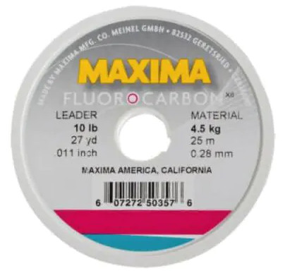 Maxima Fluorocarbon Tippet 25 m invisiable Vorfachmaterial Coil ...