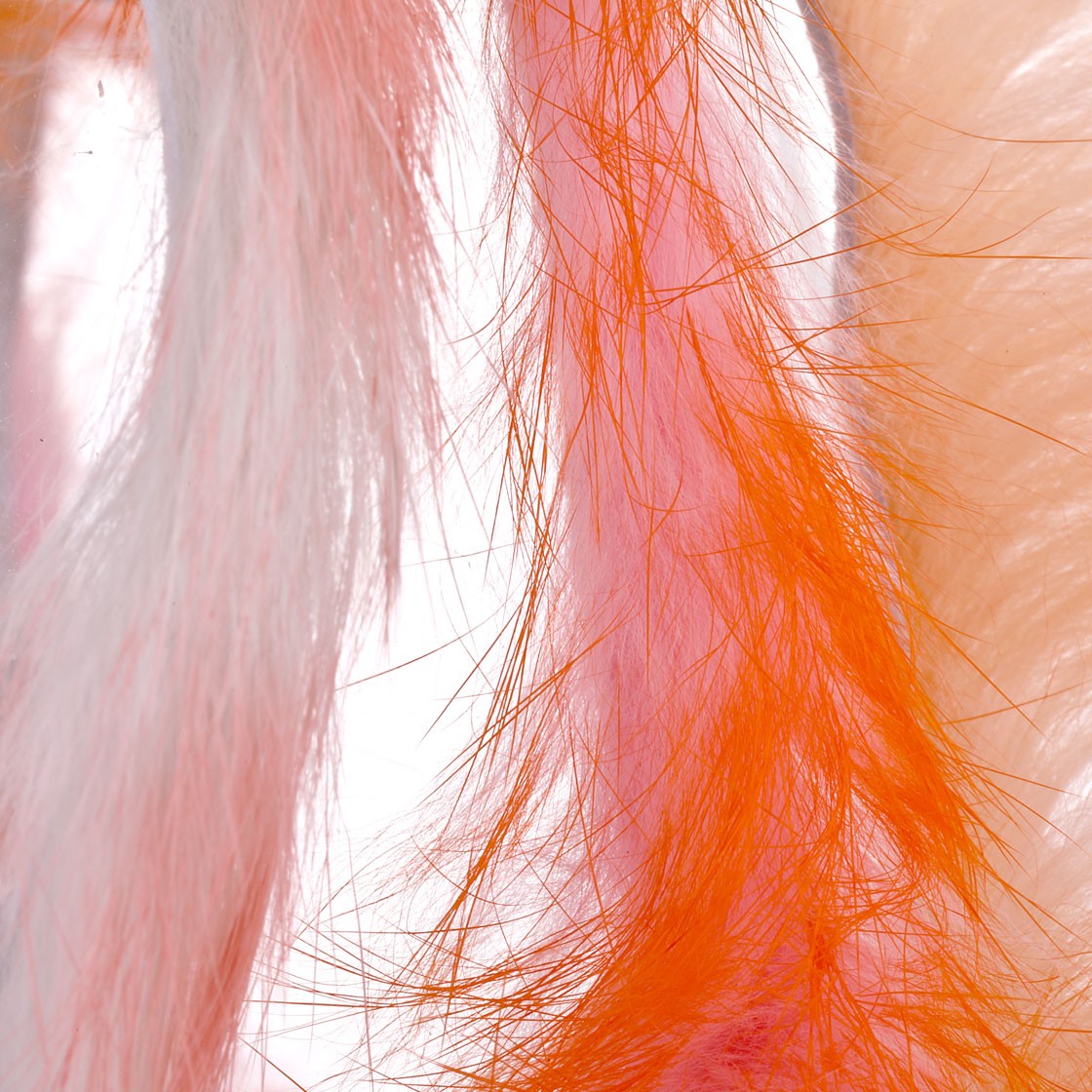 Hareline Rabbit flesh strips two tone | salmon pink orange | P-05087.4