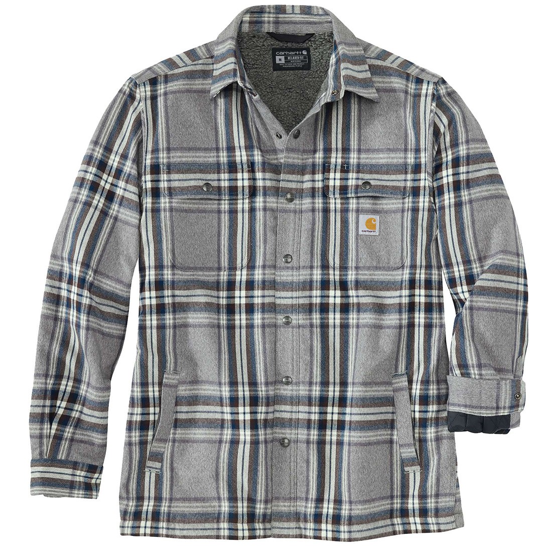 Carhartt Heavyweight Flannel Sherpa Lined Shirt asphalt | XXL | P-22432.4